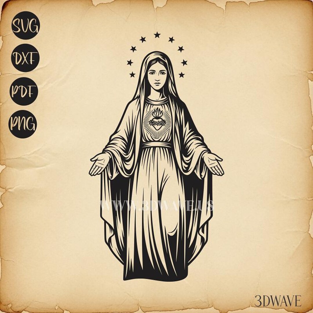 Virgin Mary Vector Art (svg, Png, Dxf, Pdf Digital Download) - Etsy UK