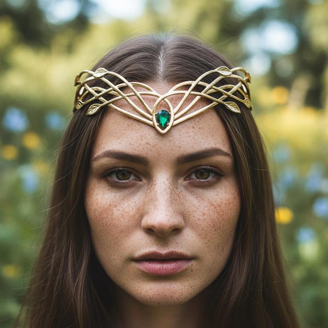 Gold Leaf Elven Tiara, Medieval Wedding Bridal Circlet, Fantasy ...