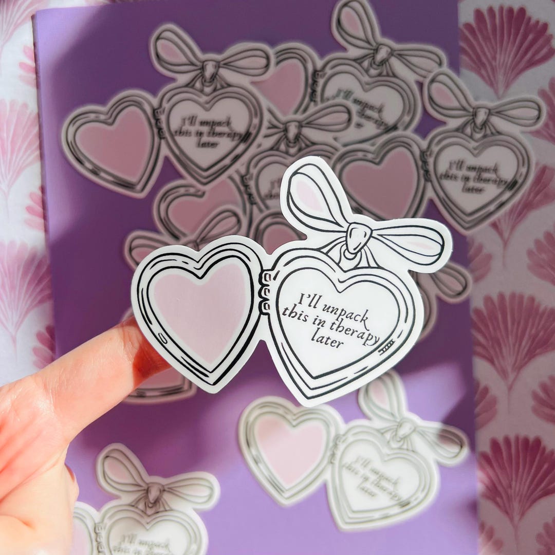 Ill Unpack This in Therapy Later Vinyl Waterproof Sticker Bow Heart ...