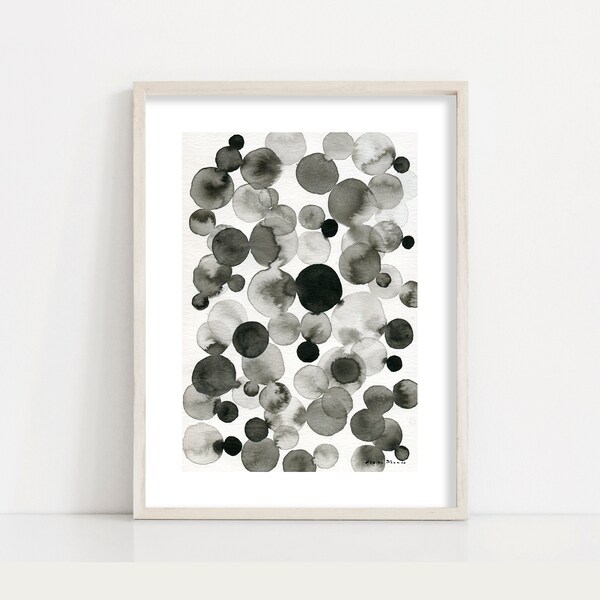 Black and White Circle Painting - Etsy