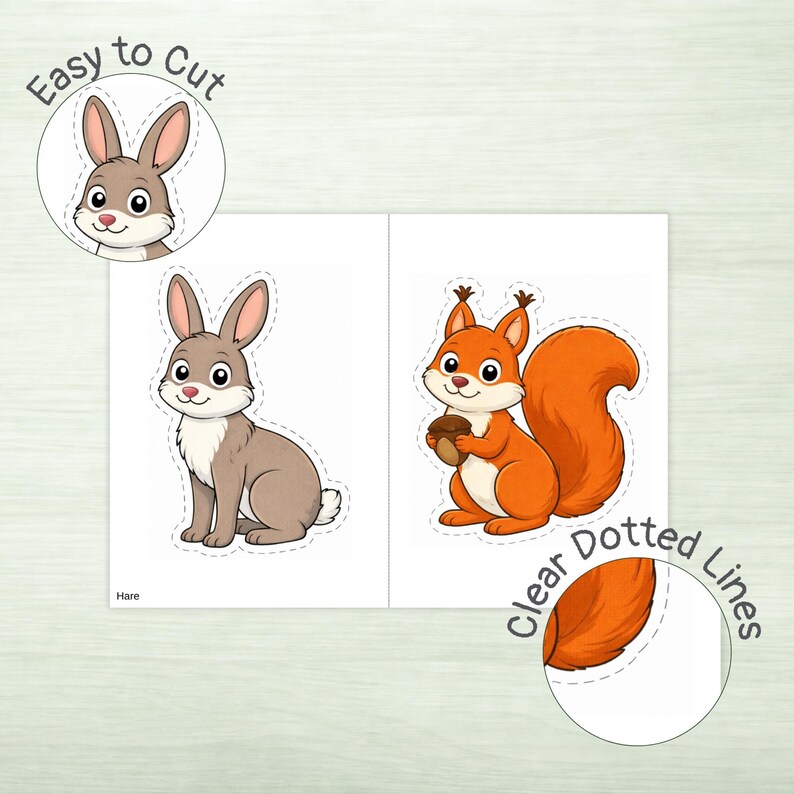 Forest Animals Cut & Paste Printable | Scissor Skills for Toddlers Ages ...