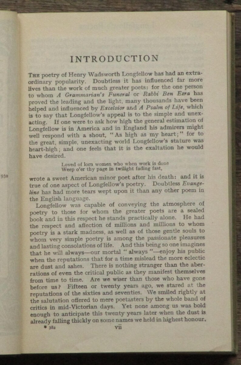 Longfellow poetry book The Poems of Henry Wadsworth Longfellow | Etsy
