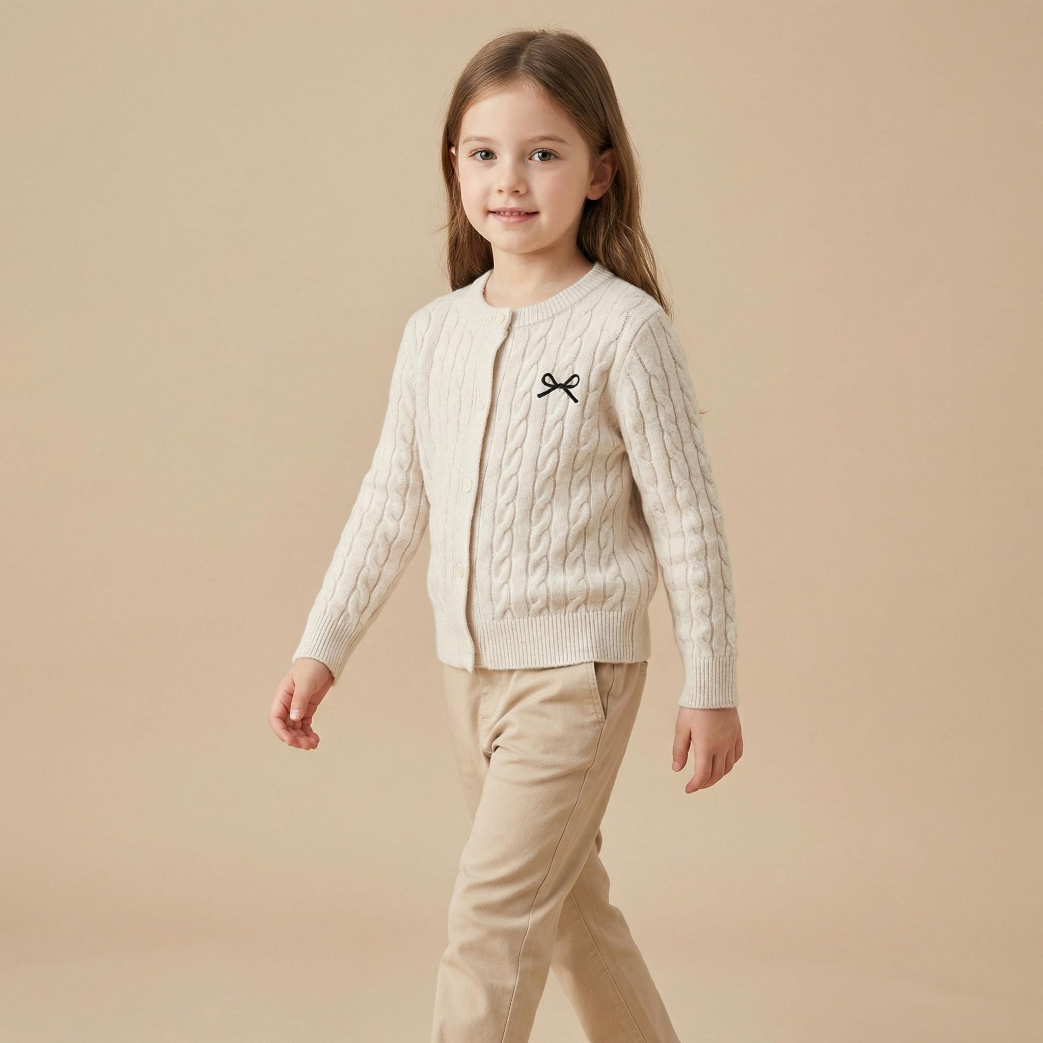 Girls Cable Knit Cardigan | Soft Cotton Blend, Button Sweater - Etsy