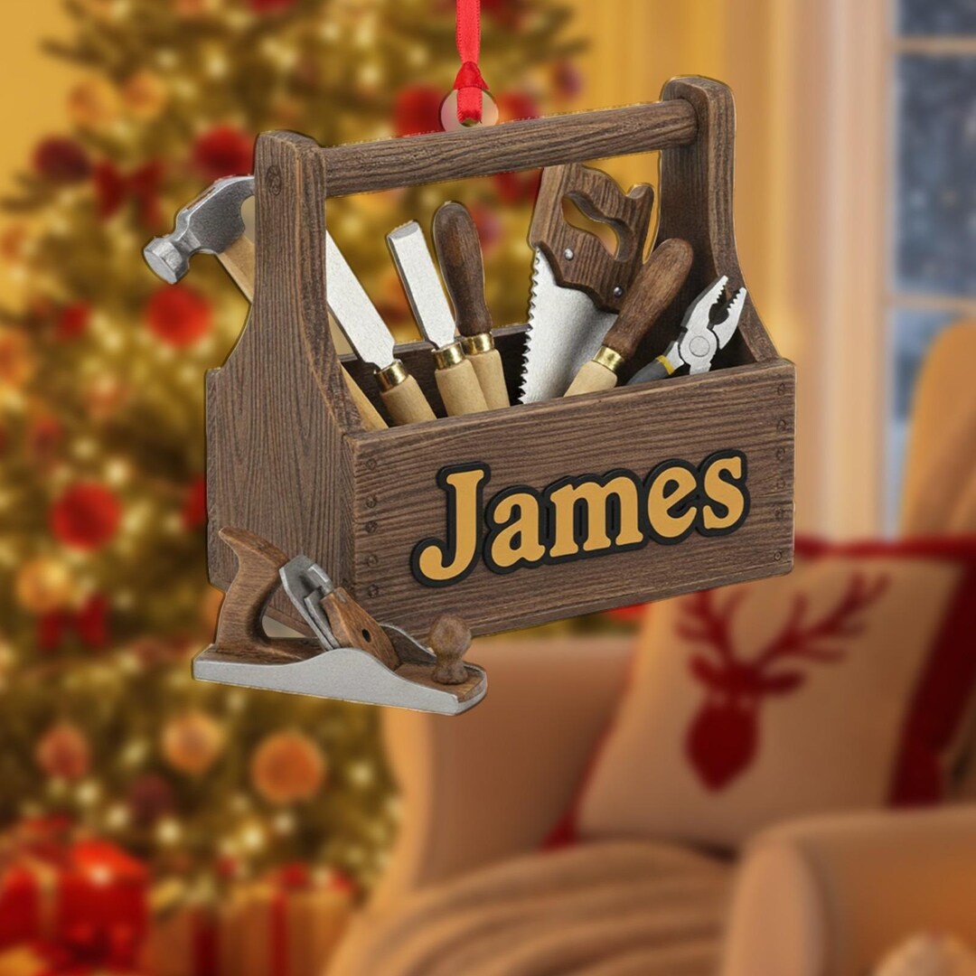 Personalized Toolbox 2D Acrylic Ornament 2025 Handyman Carpenter ...