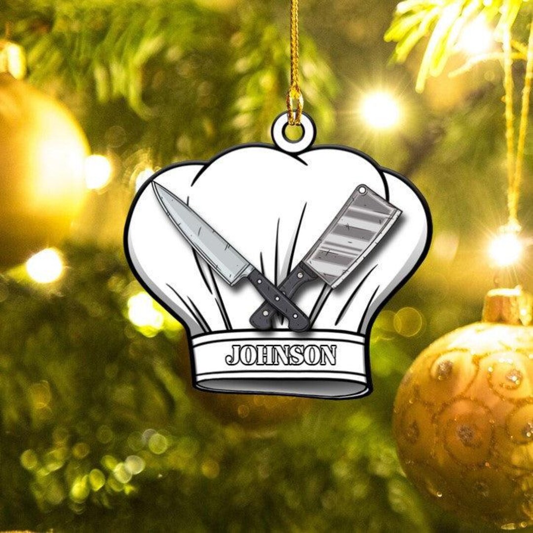 Customized Chef Hat 2D Acrylic Ornament 2025 Personalized Kitchen Decor ...