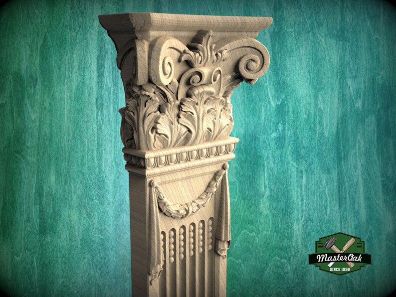 Wooden Carved Regal Ionic Pilaster , Wood Ionic Pilaster, 1pc ...
