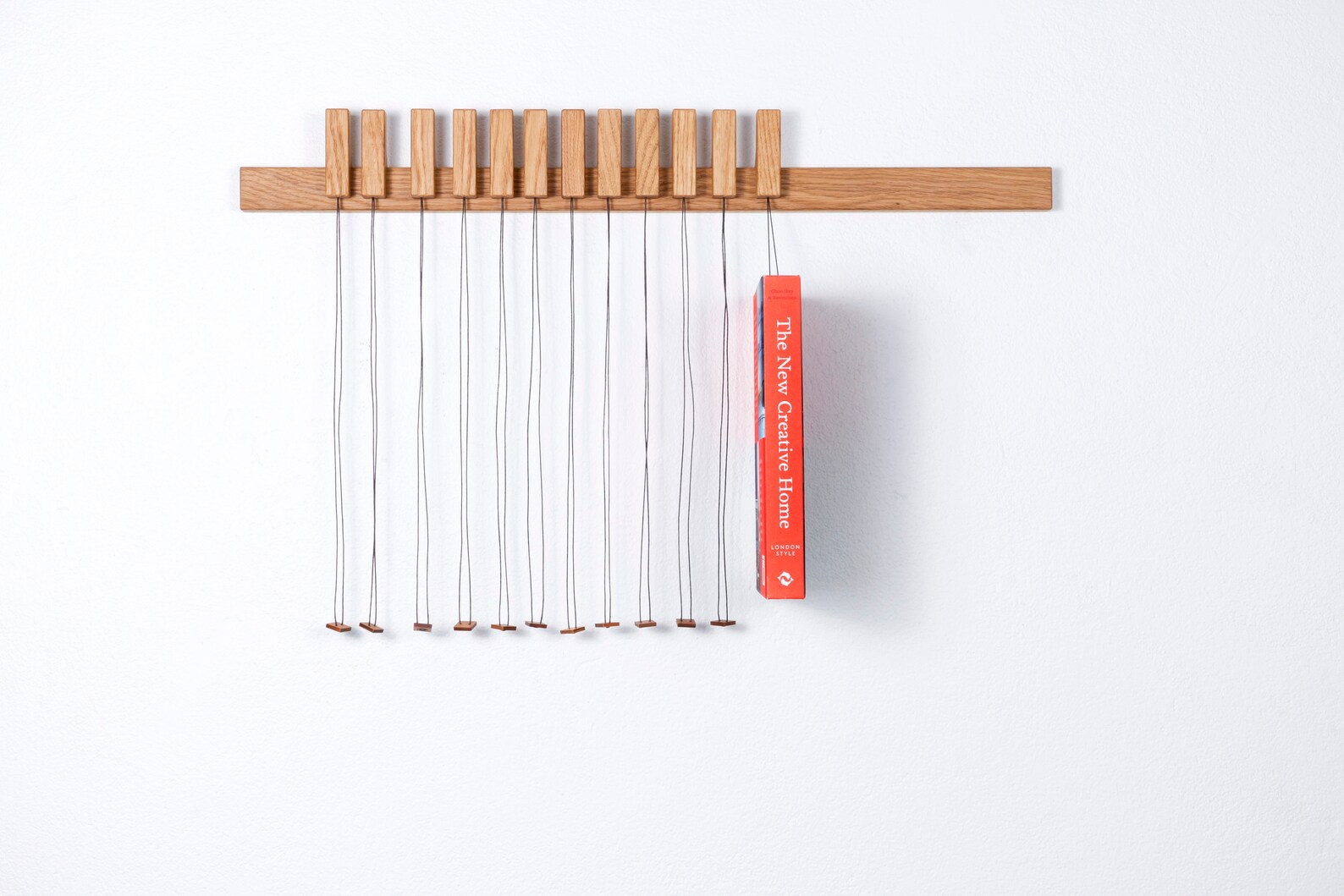 Custom Made Wooden Book Rack / Bookshelf in Oak. the Pins Are - Etsy