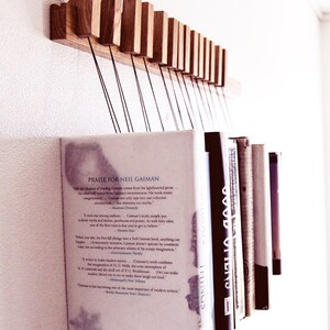 Custom Made Wooden Book Rack / Bookshelf in Oak. the Pins Are Also ...