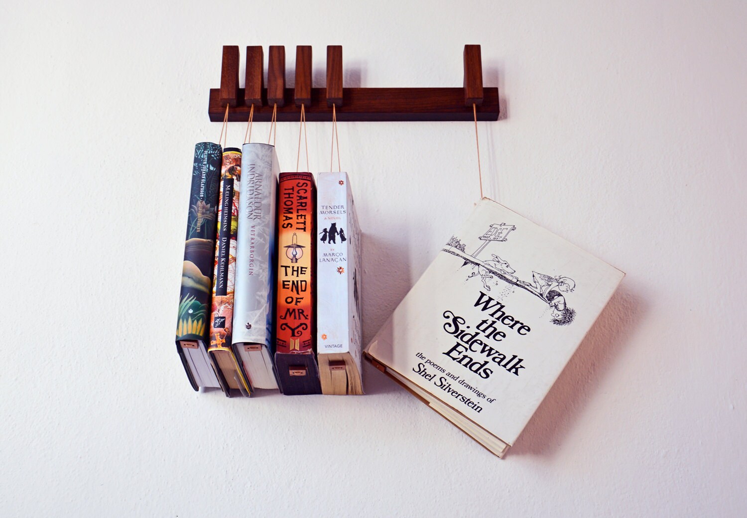 MINI Custom Made Wooden Book Rack / Book Shelf in Walnut. - Etsy