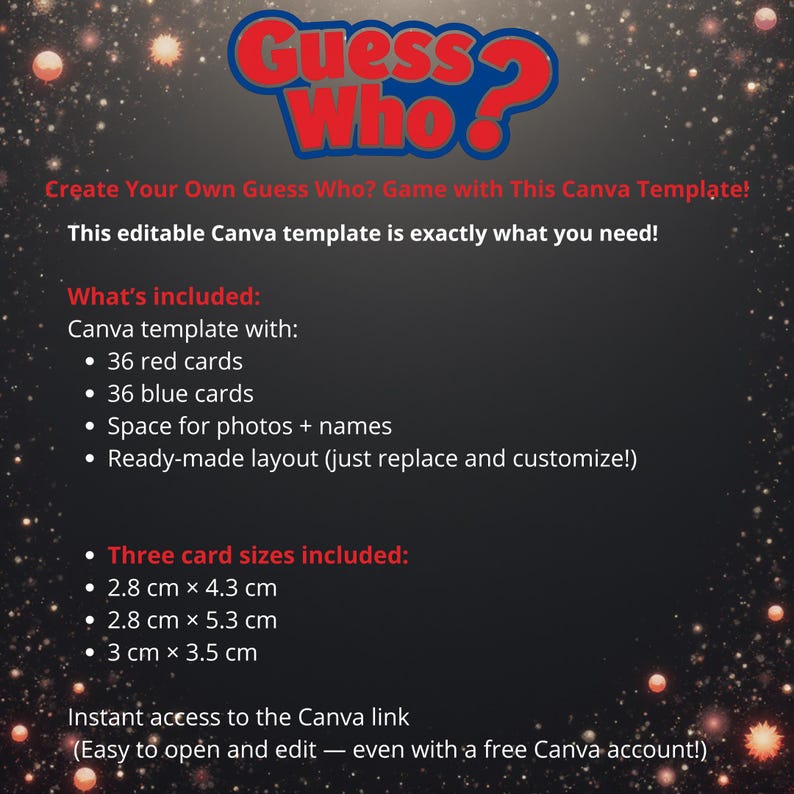 Canva "guess Who?" Template – Editable Game With Your Own Photos and ...