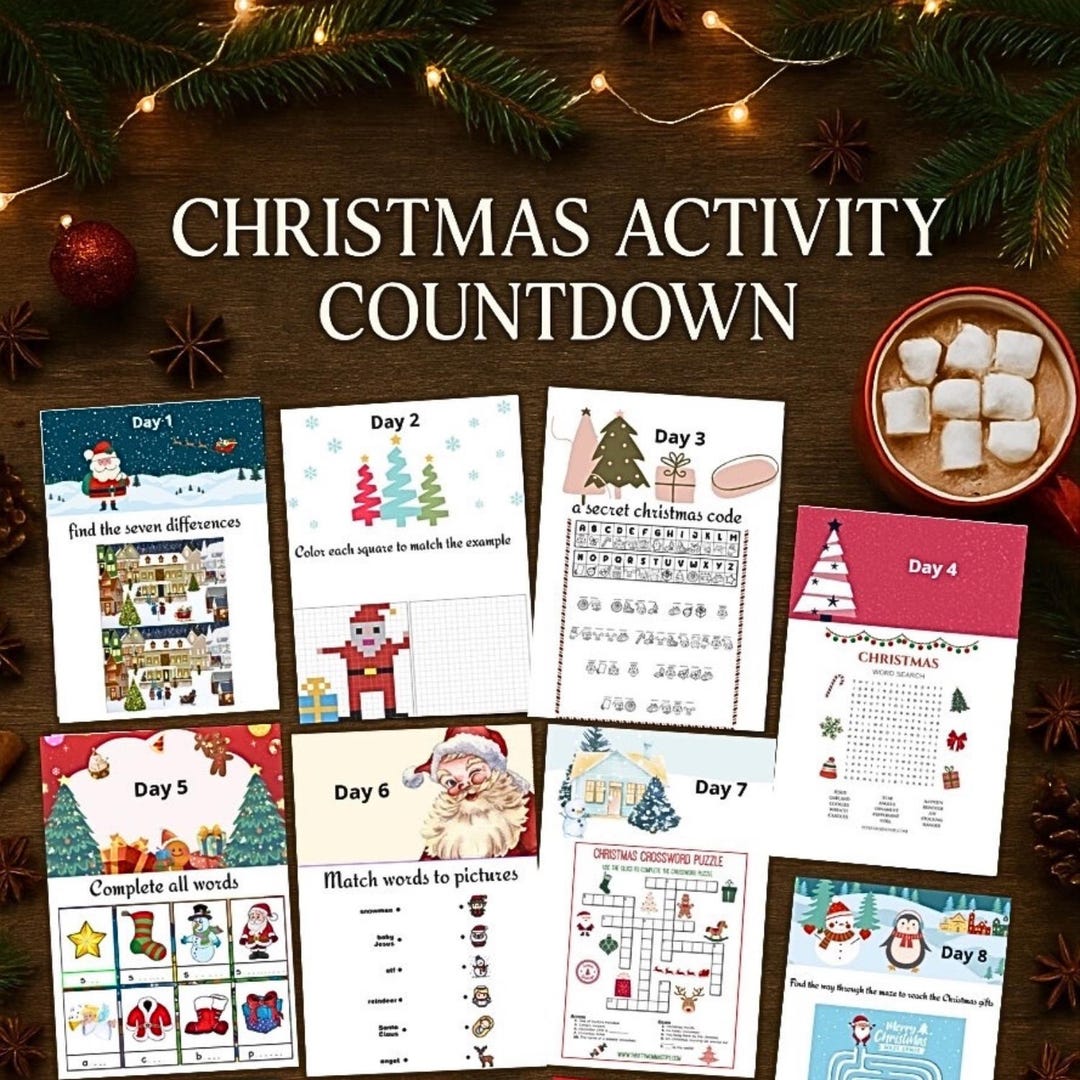 Christmas Activity Advent Calendar | 24 Printable Holiday Cards for ...