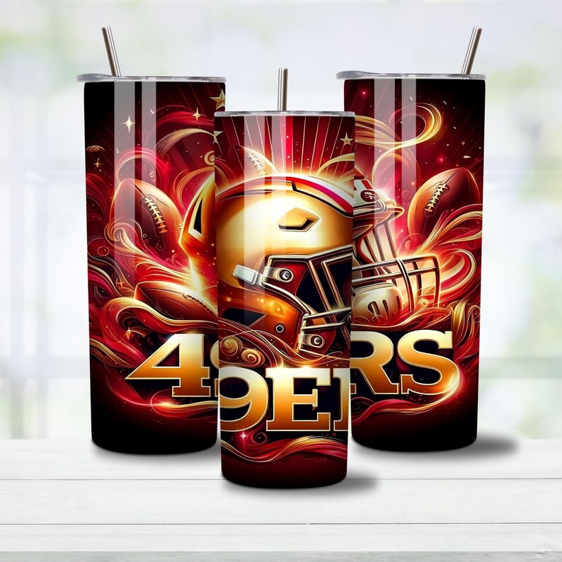 49ERS Tumbler Wrap, 20oz Skinny Tumbler PNG, Sport Mascot Sublimation ...