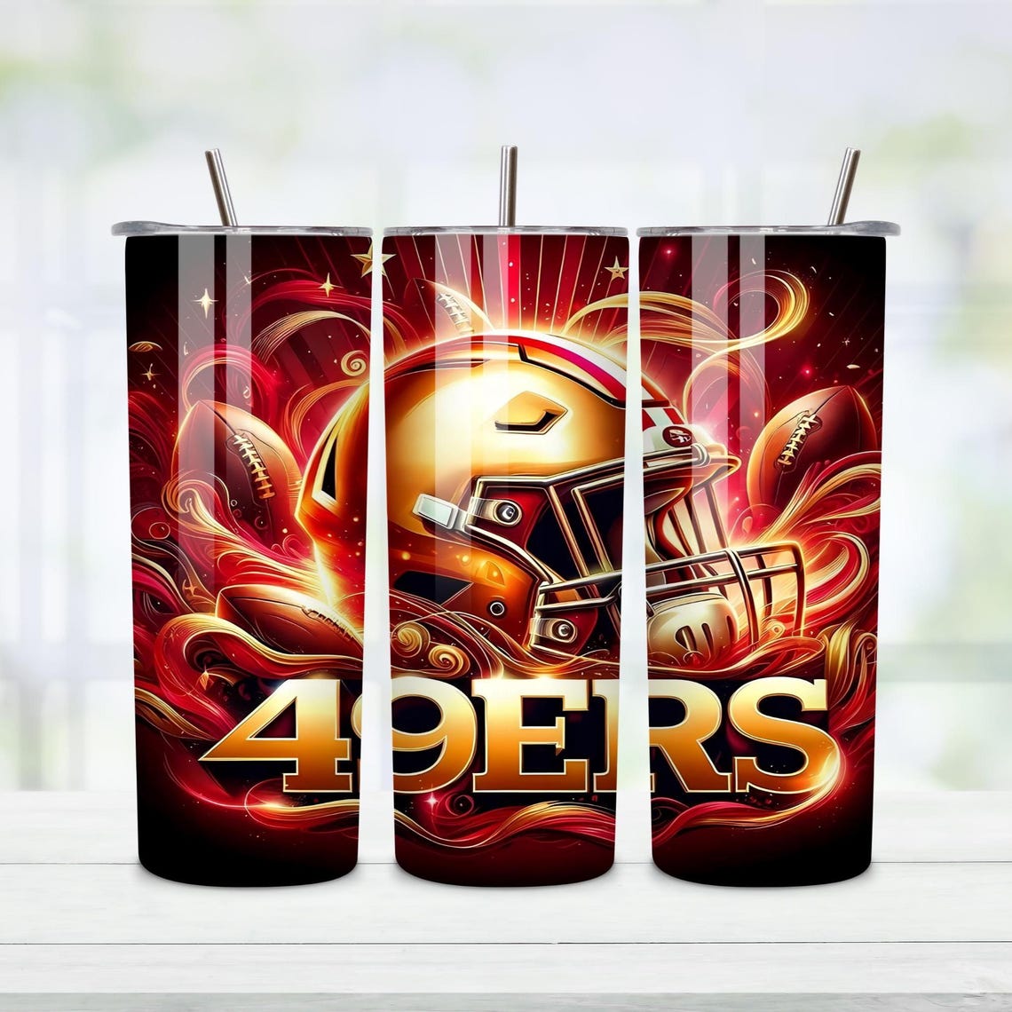 49ERS Tumbler Wrap, 20oz Skinny Tumbler PNG, Sport Mascot Sublimation ...