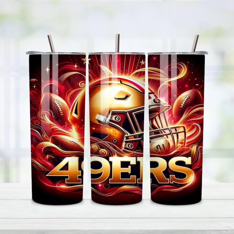 49ERS Tumbler Wrap, 20oz Skinny Tumbler PNG, Sport Mascot Sublimation ...
