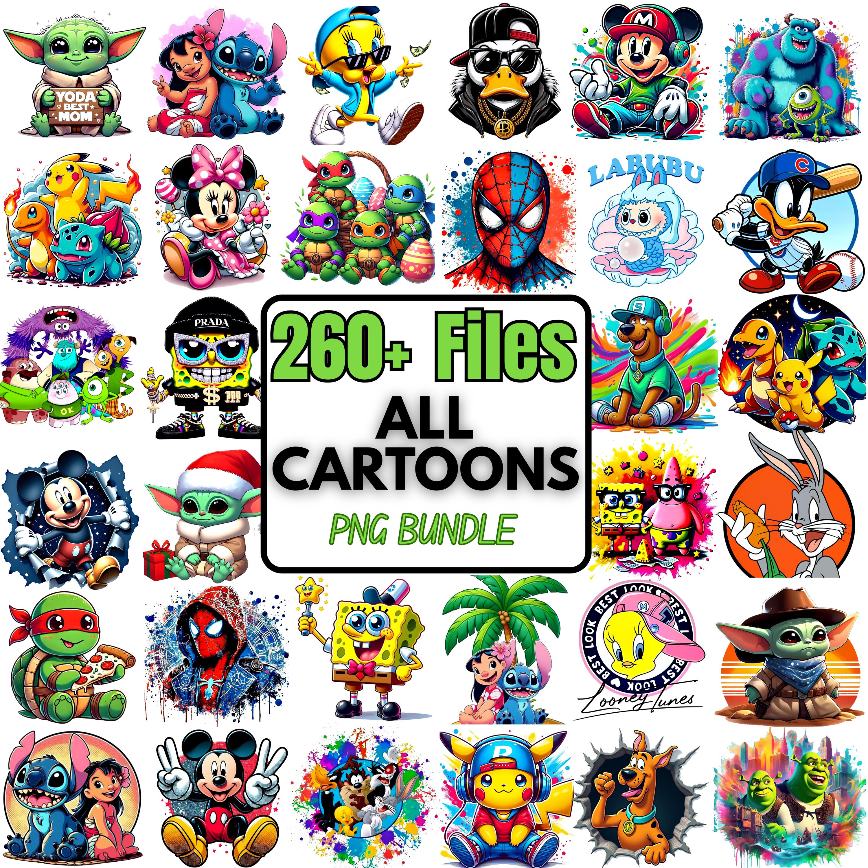 260+ Cartoon Bundle PNG, Cartoon Characters, Cartoons Bundle, Retro Png ...