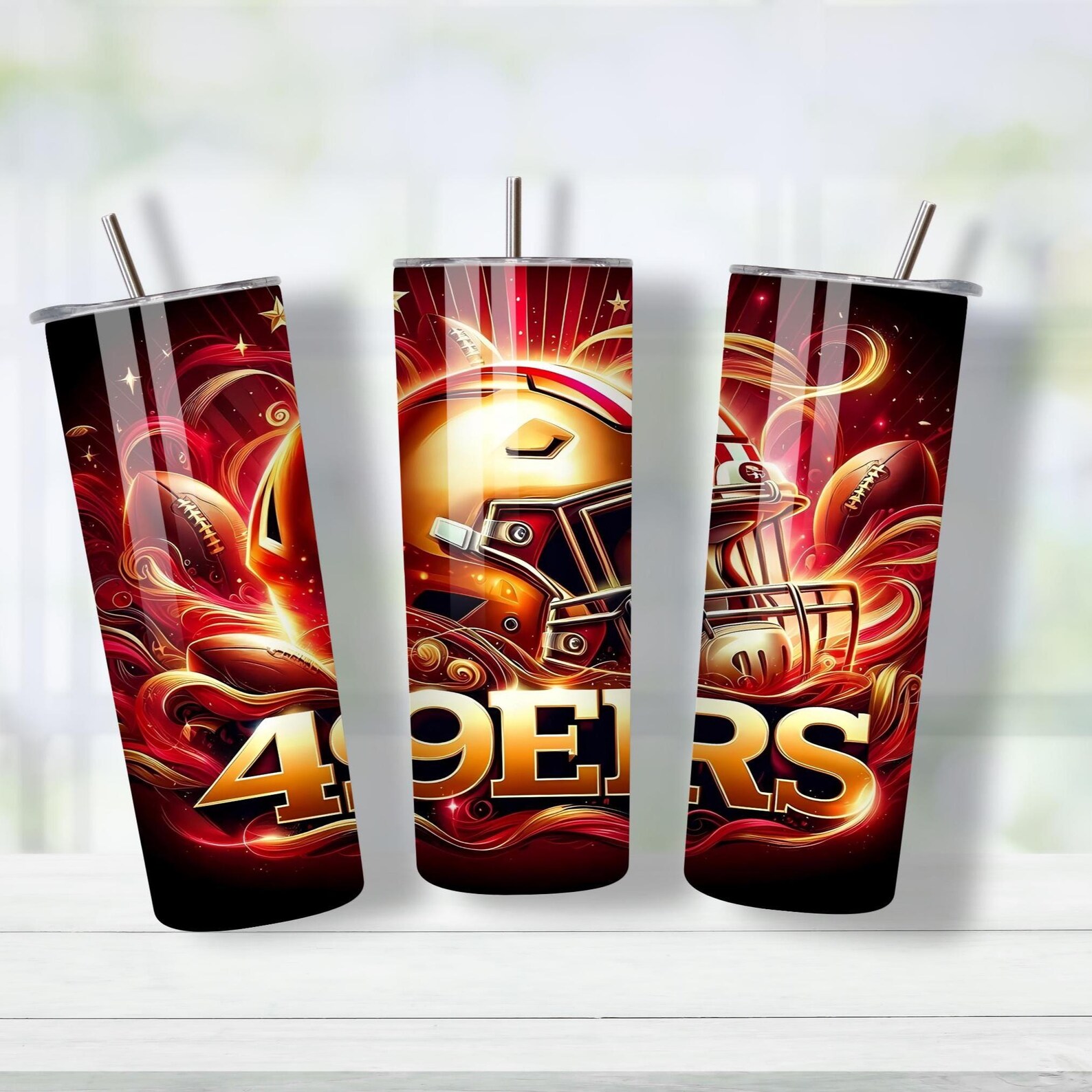 49ERS Tumbler Wrap, 20oz Skinny Tumbler PNG, Sport Mascot Sublimation ...