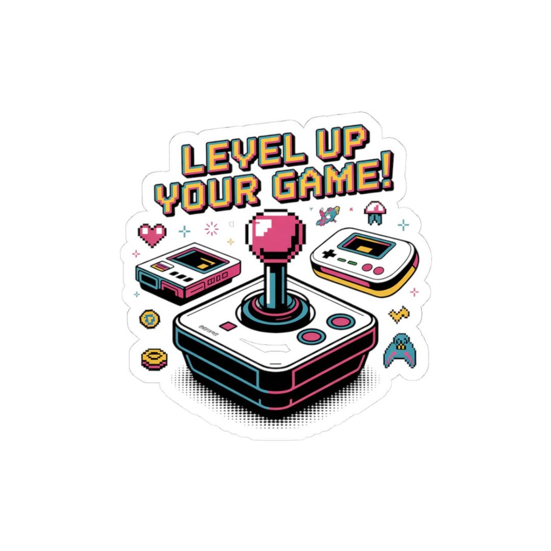 Retro Gaming Kiss-cut Stickers | Level up Your Game! | Perfect for ...
