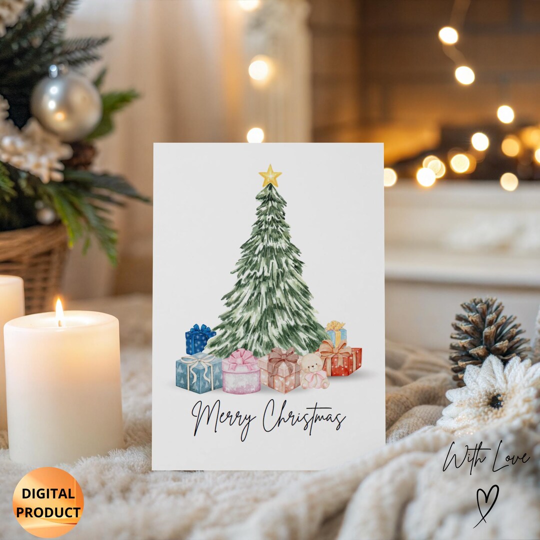 Printable and Foldable CHRISTMAS CARD | | 5x7"/ 5.5x8.5" | Instant ...