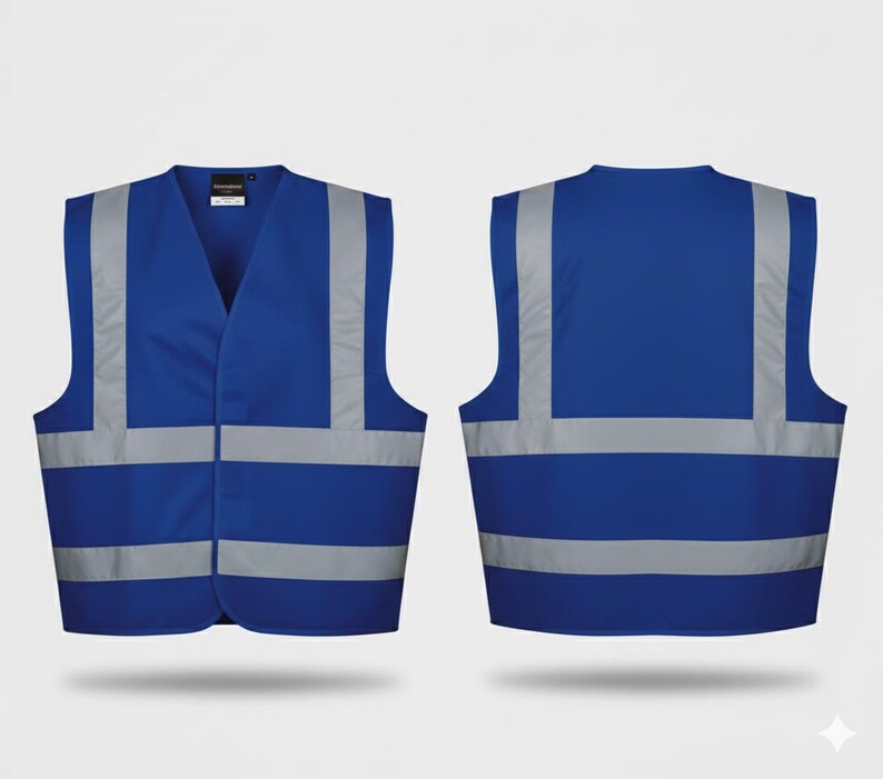 Custom Printed Blue Hi Vis Vest, Safety Workwear With Your Own Logo - Etsy