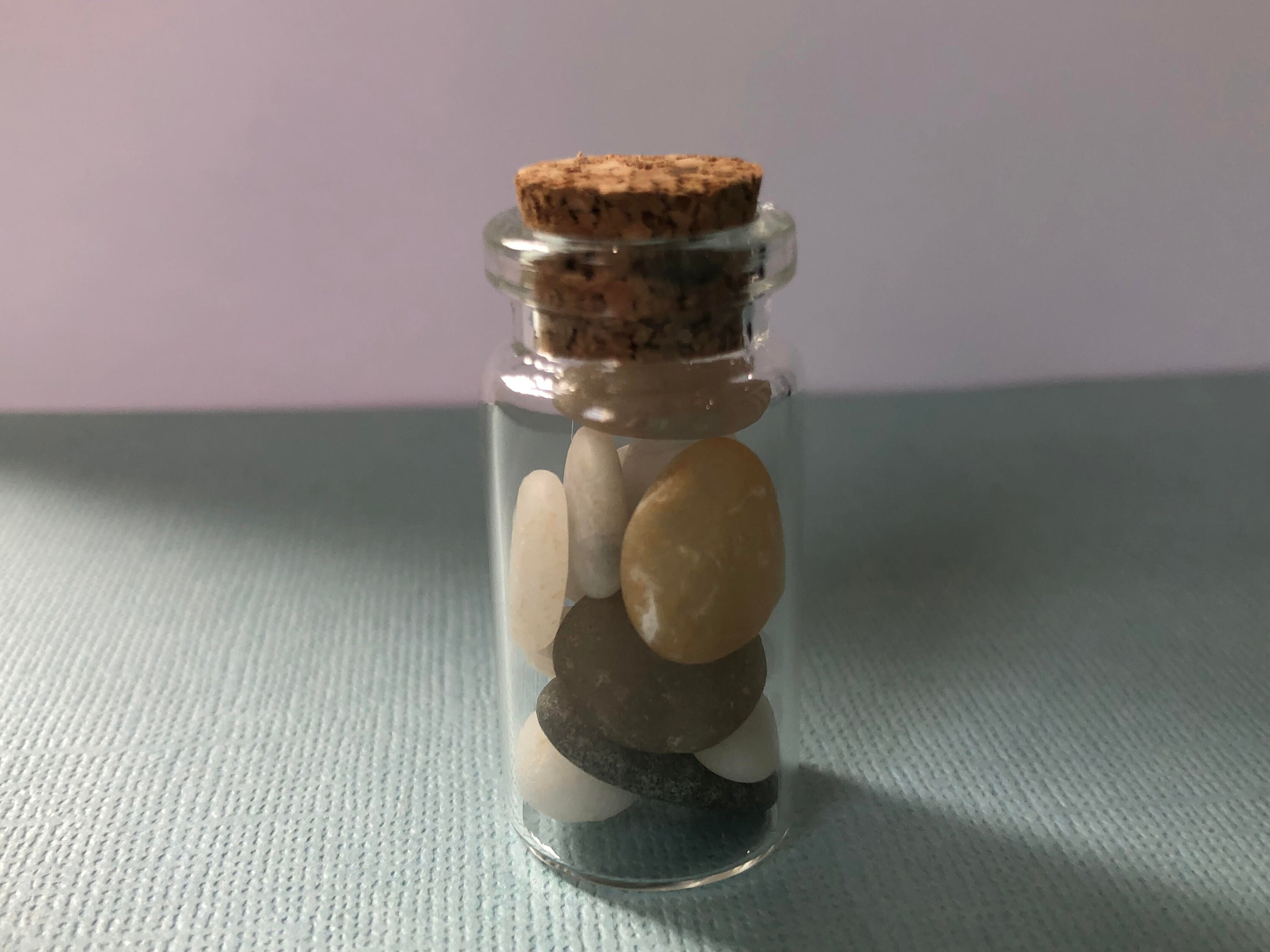 Tiny Quartz Sea Stones in Mini Glass Bottle- Unique Trinket- Mini ...