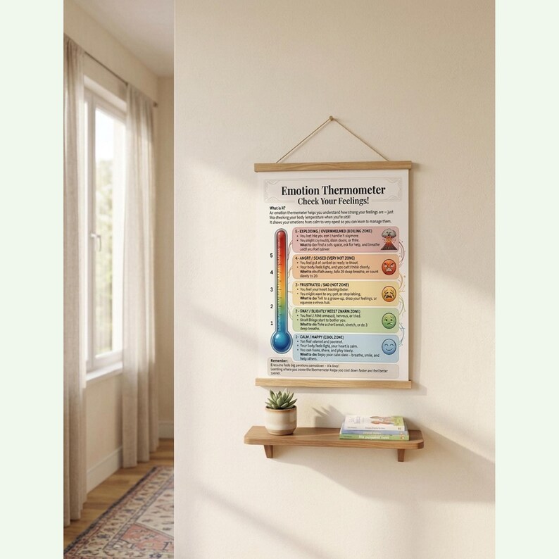 Emotion Thermometer for Kids, SEL Emotional Regulation Printable, Calm ...