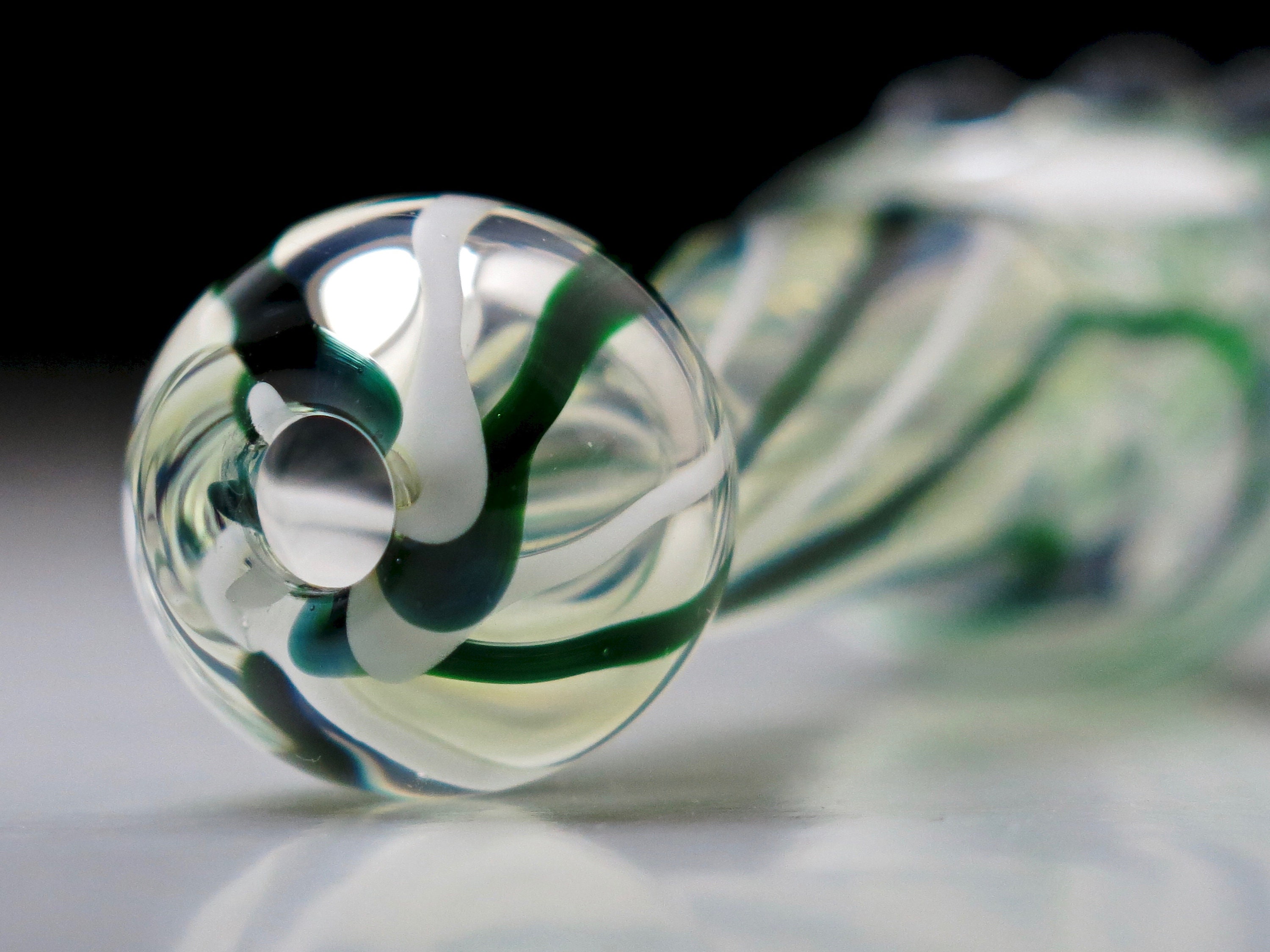 Green and White Blown Glass Pipe | Etsy