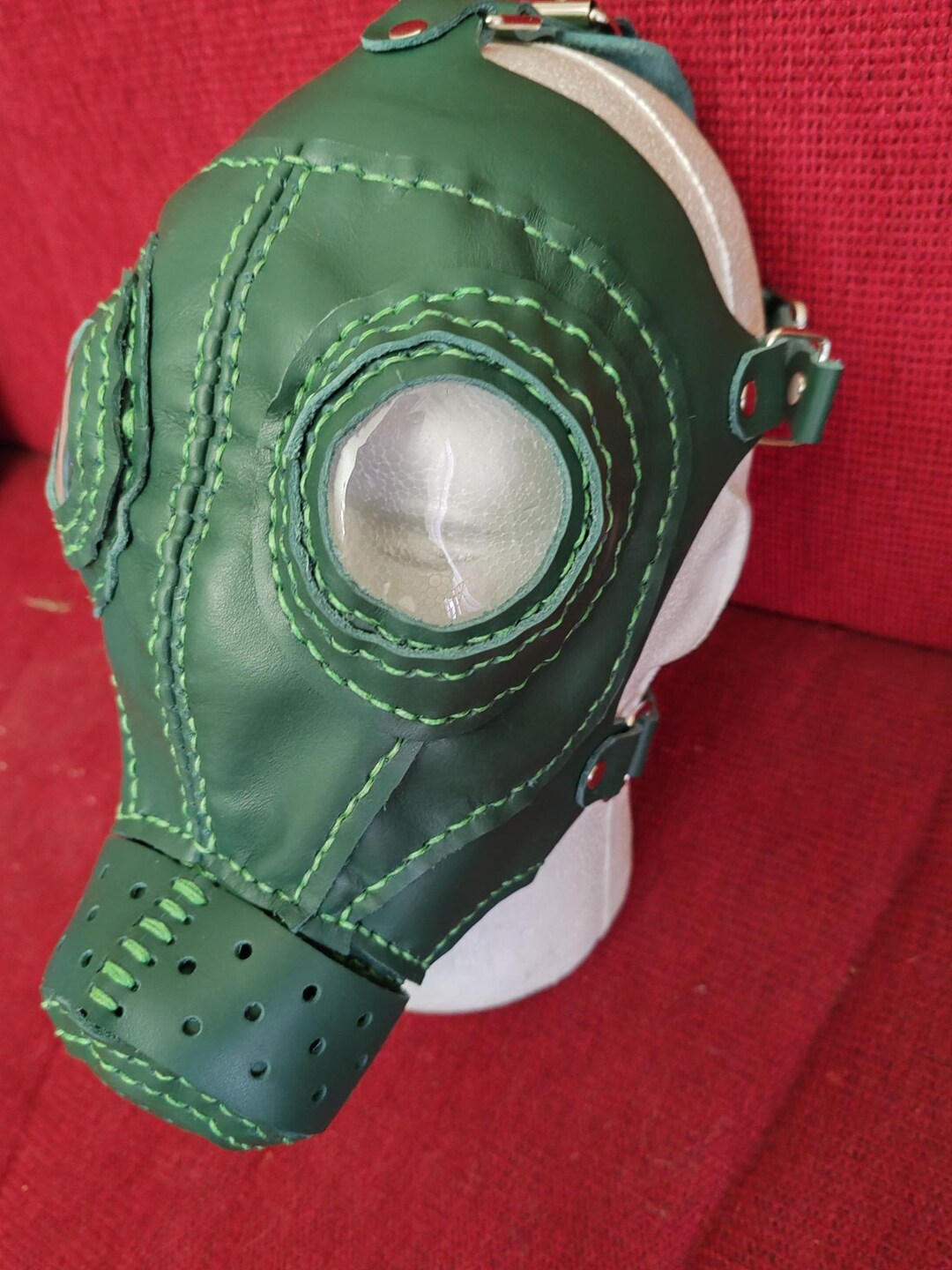 Gas Mask Color Green in Real Leather - Etsy