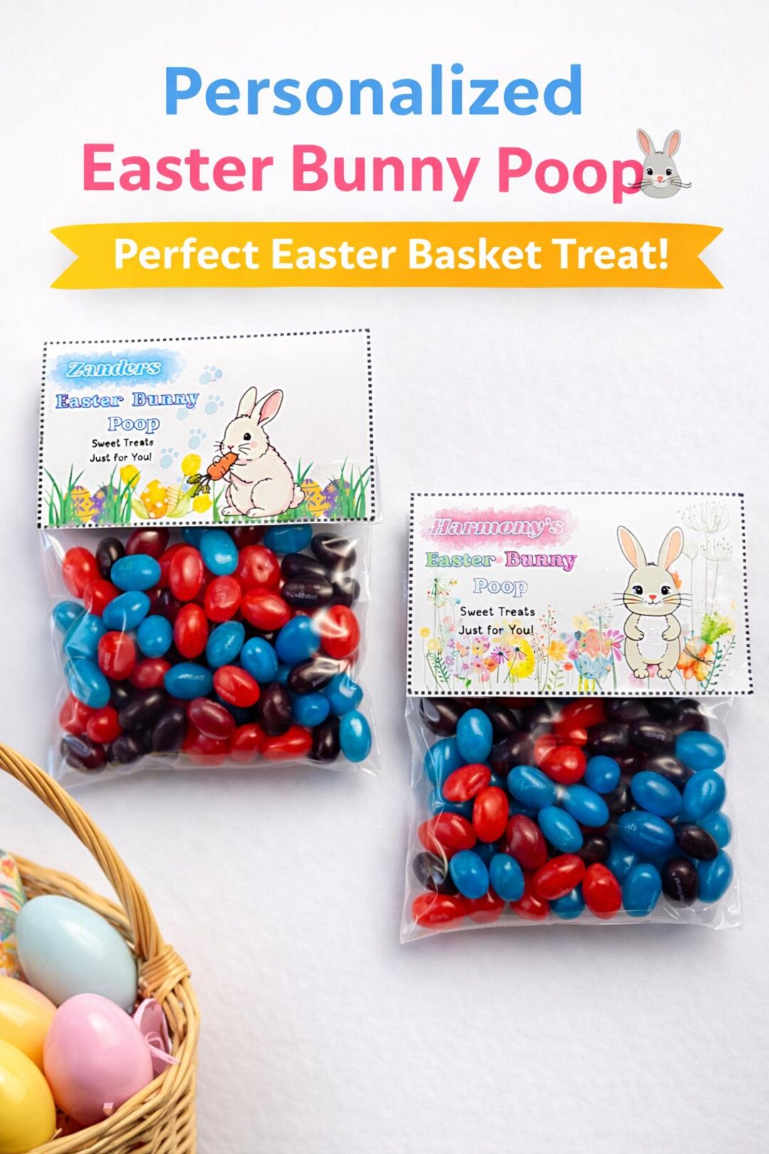 Personalized Easter Bunny Poop Treat Bags | Starburst Jellybeans ...