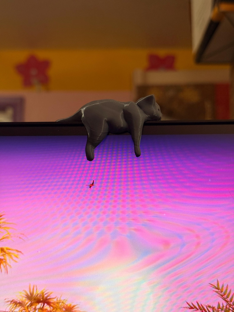 Sleepy Monitor Cat – 3D Printed Desk & Monitor Decor - Etsy New Zealand