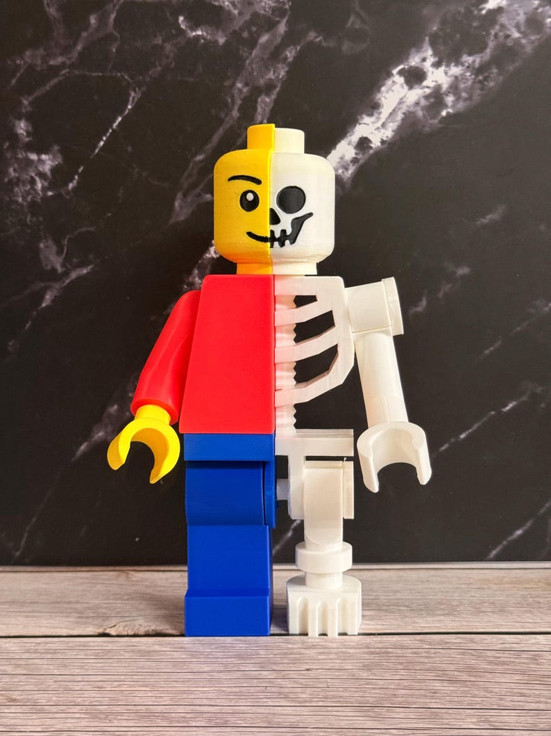 Giant LEGO Skeleton Man | 3D Printed Oversized Skeleton Figure - Etsy UK