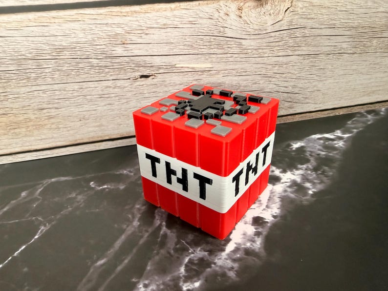Minecraft TNT Block | 3D Printed PLA Gamer Decor - Etsy