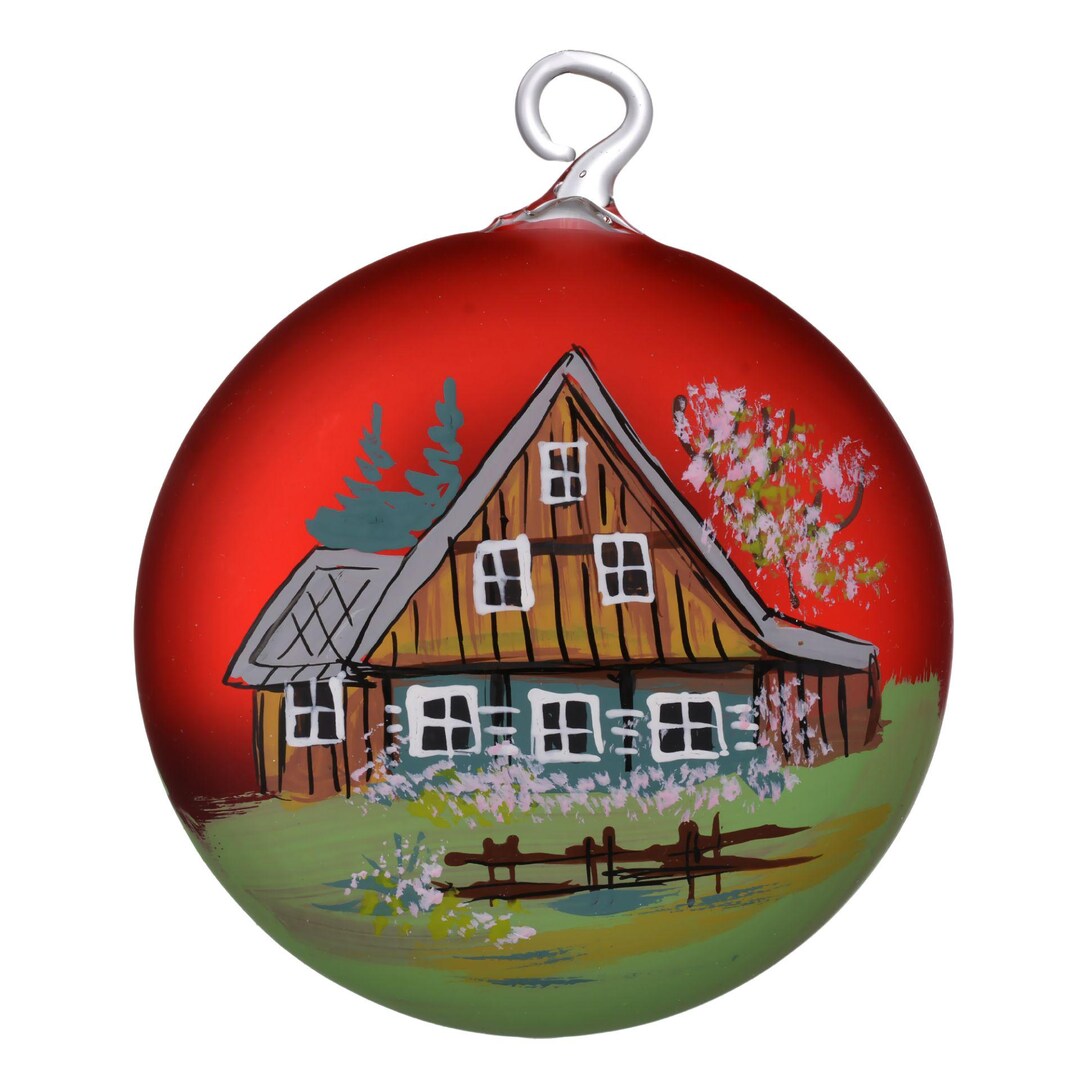 Hand Painted Hand Blown Maroon Glass Easter Medallion Ornament - Etsy