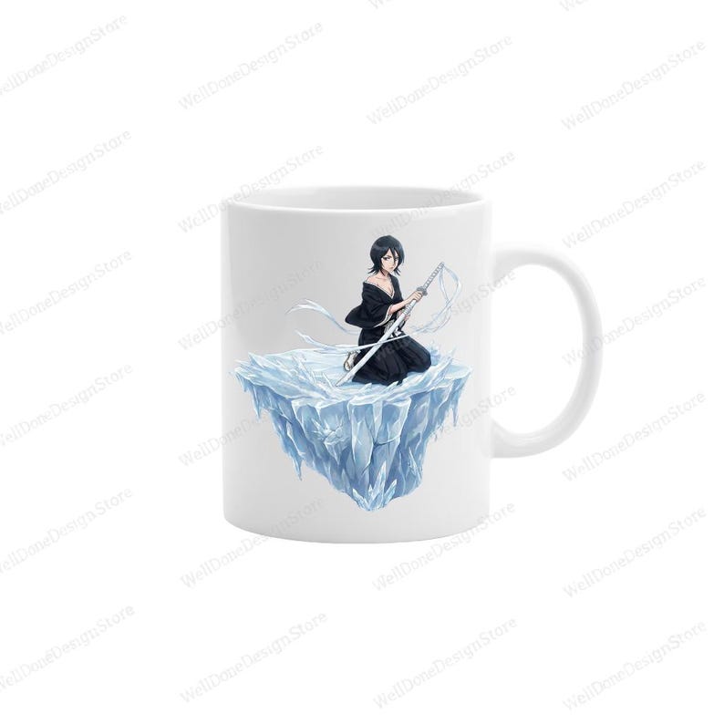 Rukia Kuchiki Anime Print, Bleach Ice Bankai Art, Female Anime Wall ...