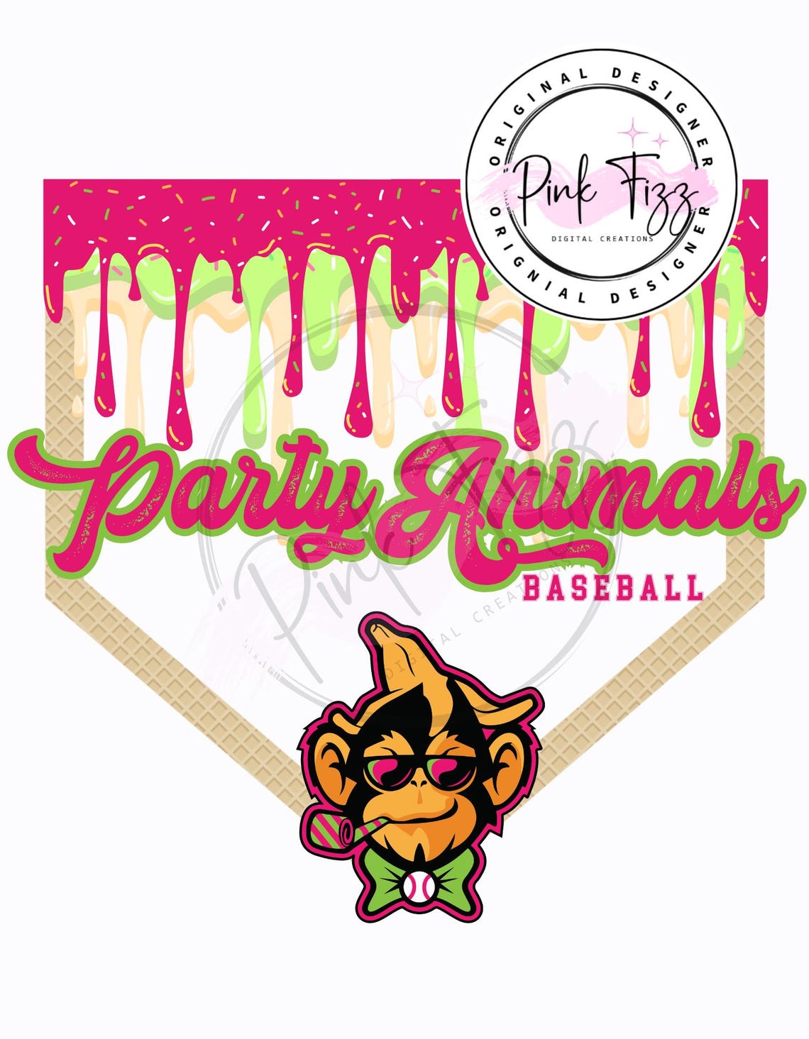 Party Animals PNG | Bananas Baseball | Bananas | Baseball | Drippy ...