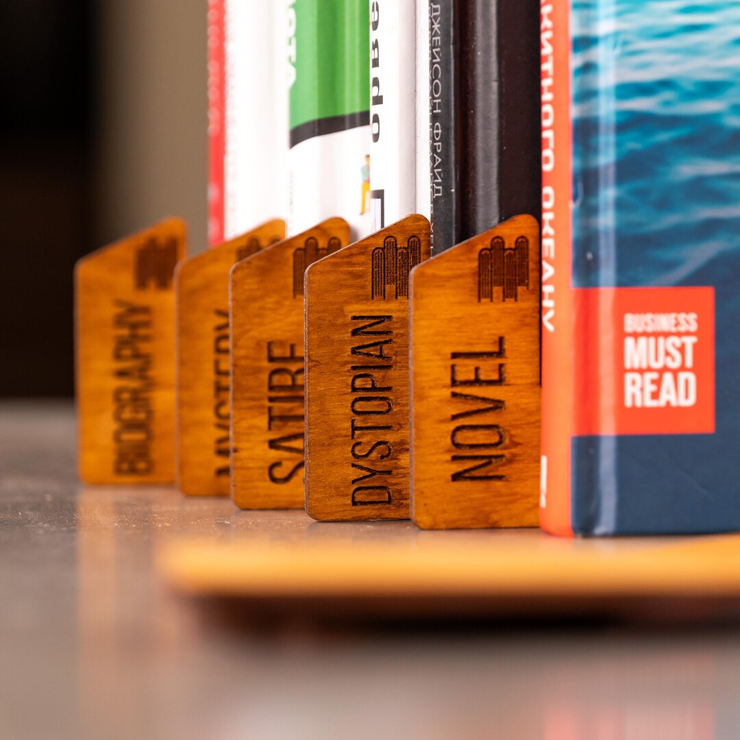 Book Genre Dividers, Bookshelf Dividers Personalized, Book Separators ...