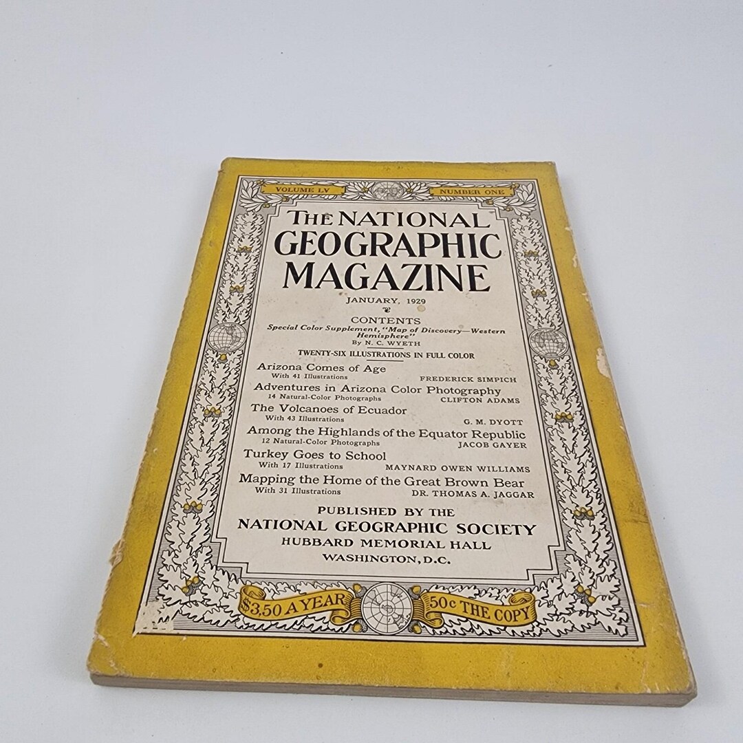 National Geographic Magazine January 1929 No Insert - Etsy