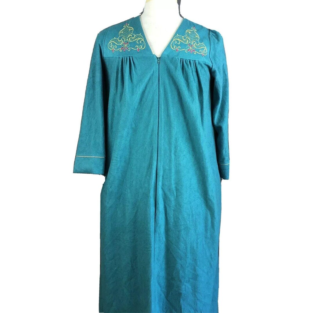 Elizabeth Blair Long Nightgown Housecoat Size Small Vintage 1980s ...
