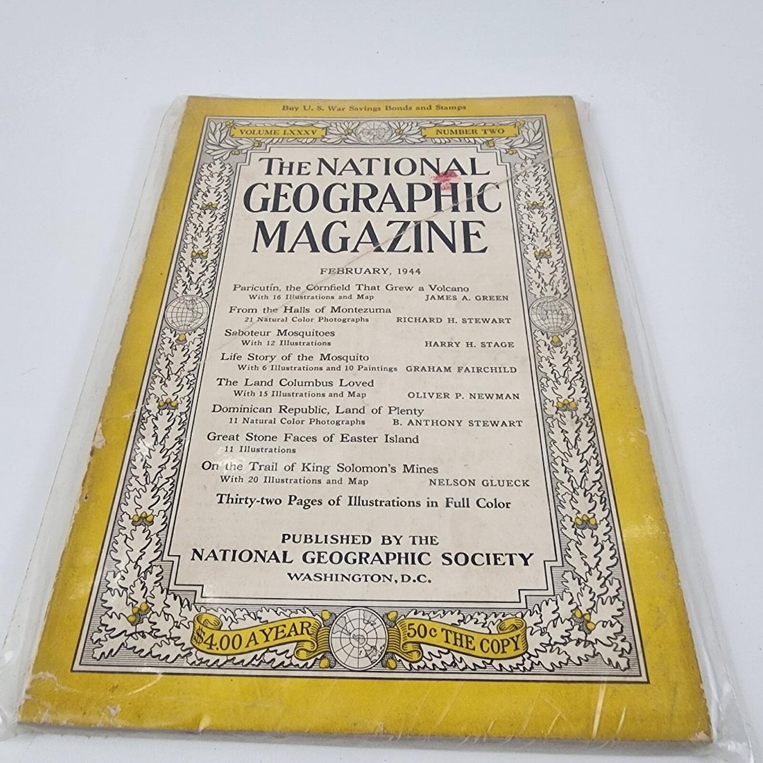 National Geographic Magazine February 1944 No Insert - Etsy