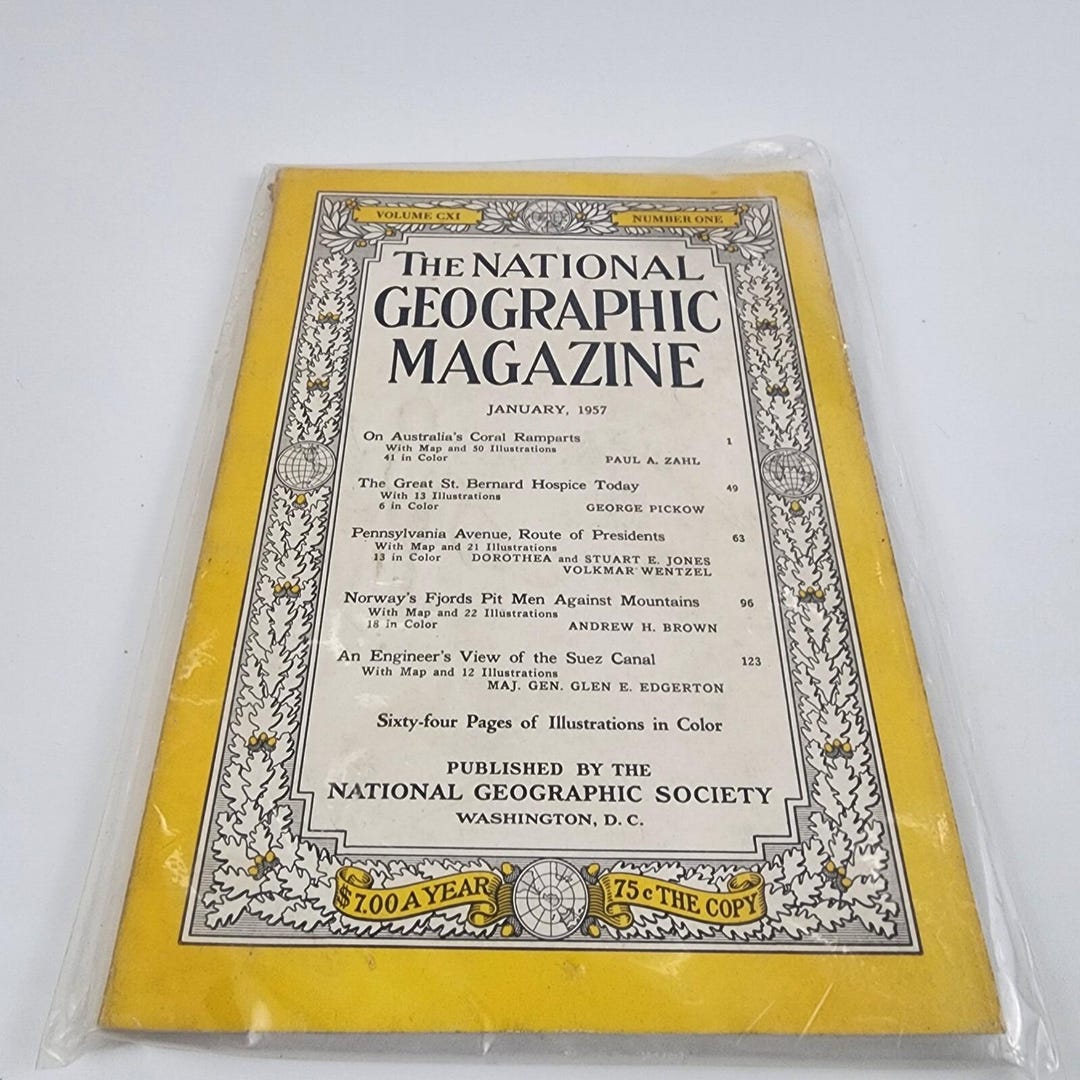 National Geographic Magazine January 1957 No Insert - Etsy