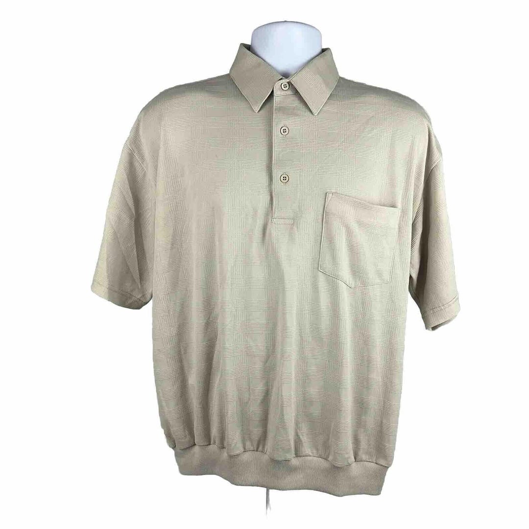 Classics Palmland Banded Knit Polo Shirt Mens Large Vintage 80s Golf ...