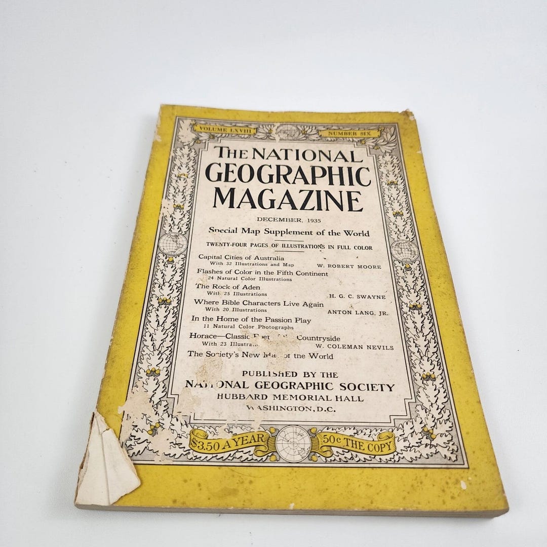 National Geographic Magazine December 1935 No Insert - Etsy