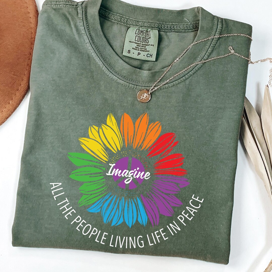 Comfort Colors® Imagine All the People Living in Peace Tshirt, Hippie ...