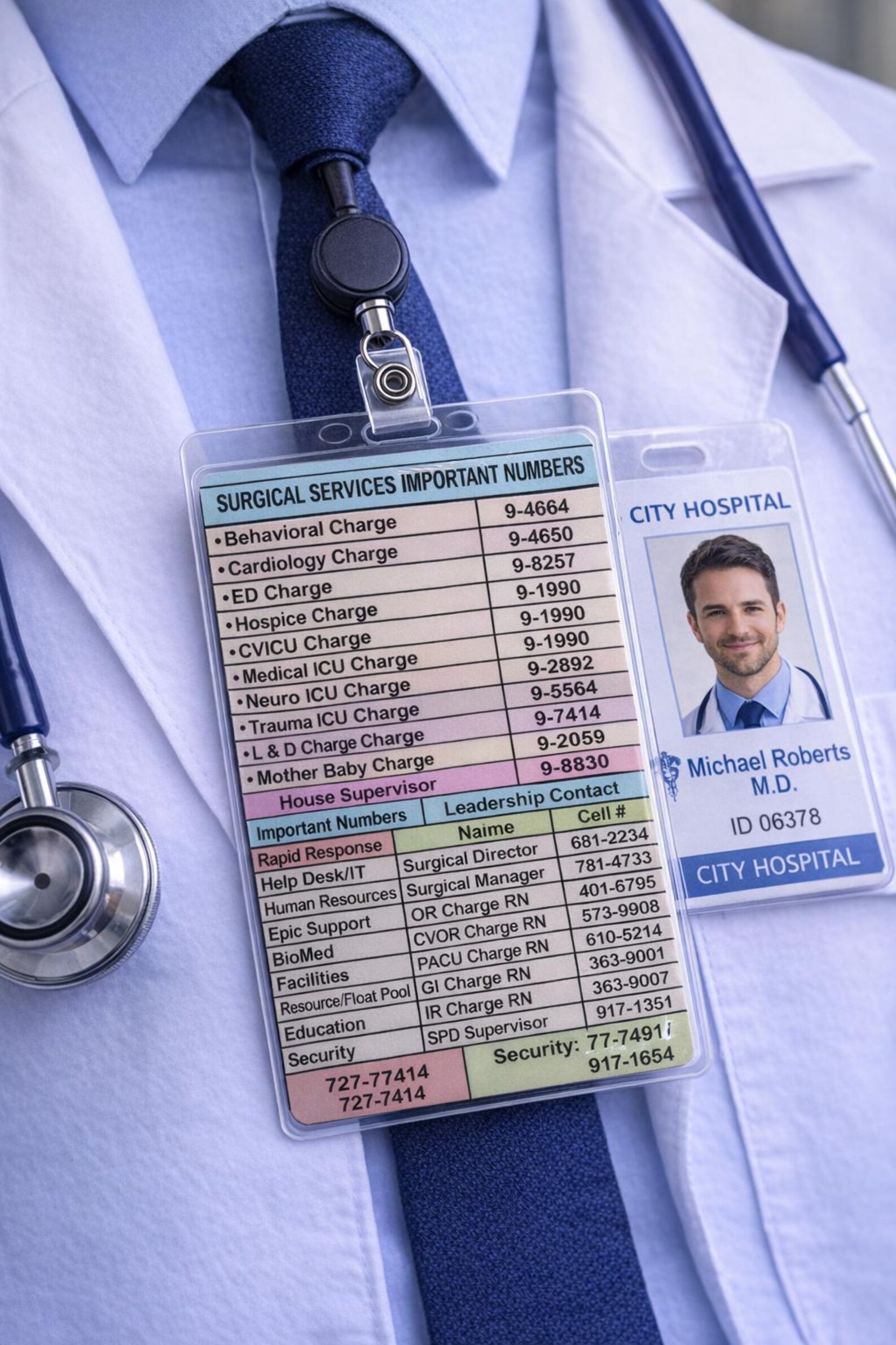 Customizable Nurse Badge Reference Card | Hospital Lab Values & Phone ...