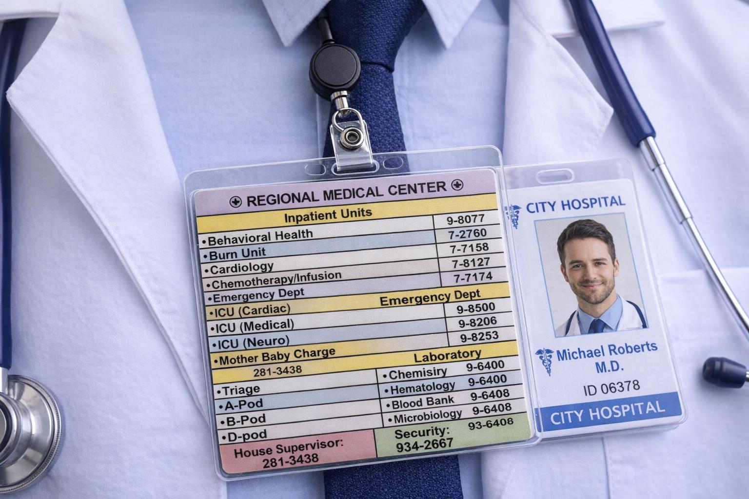 Customizable Nurse Badge Reference Card | Hospital Lab Values & Phone ...