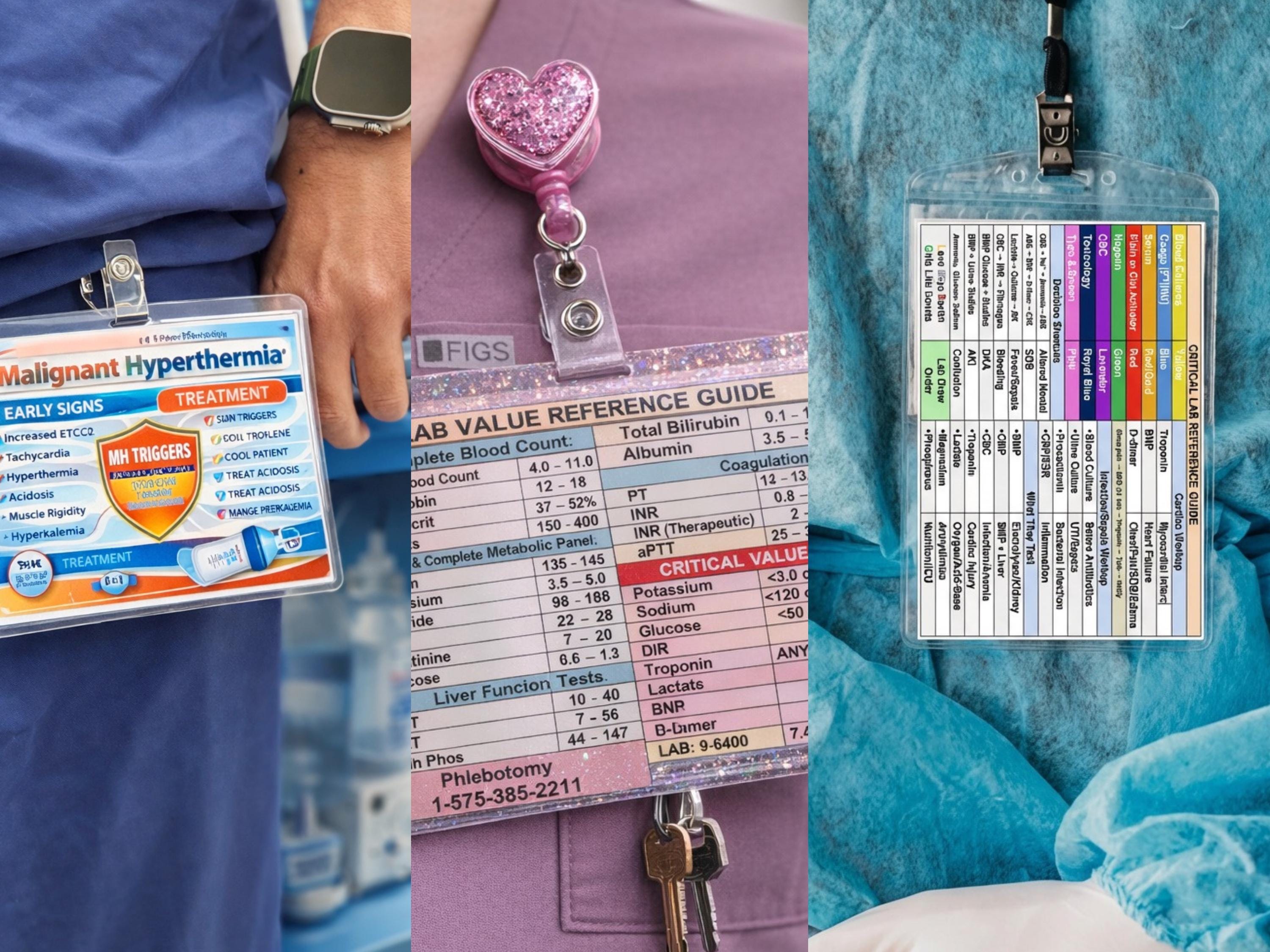 Editable Nurse Badge Reference Cards | Nursing Study Flashcard ...