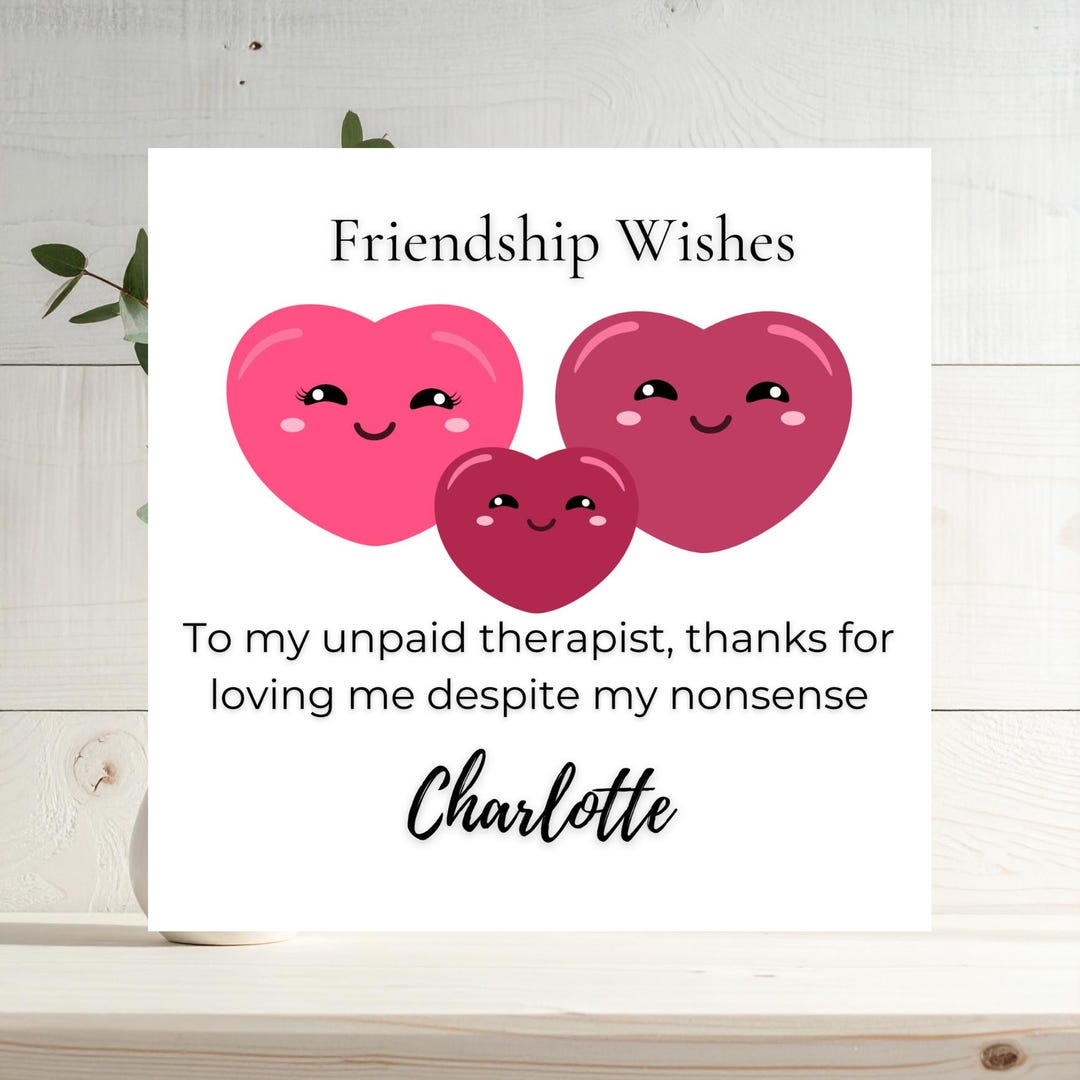 Personalised Best Friend Gift Card, Funny Friendship Greeting Card for ...