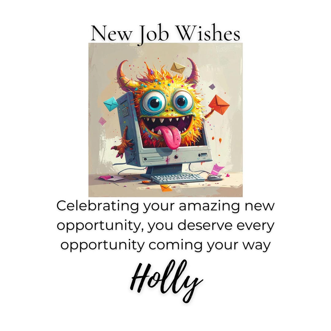 Funny New Job Celebration Card A Perfect Career Gift for Friends ...