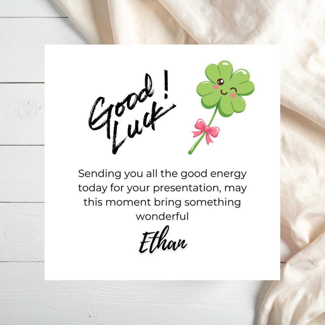 Personalised Good Luck Greeting Card With Name, Positive Encouragement ...