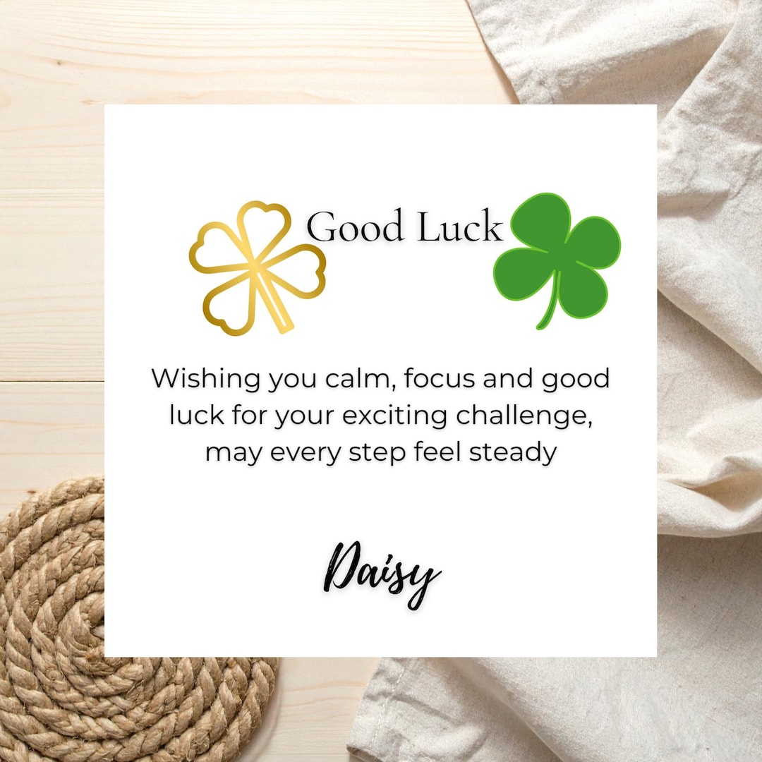 Personalised Good Luck Card With Custom Name, Supportive Greeting Card ...