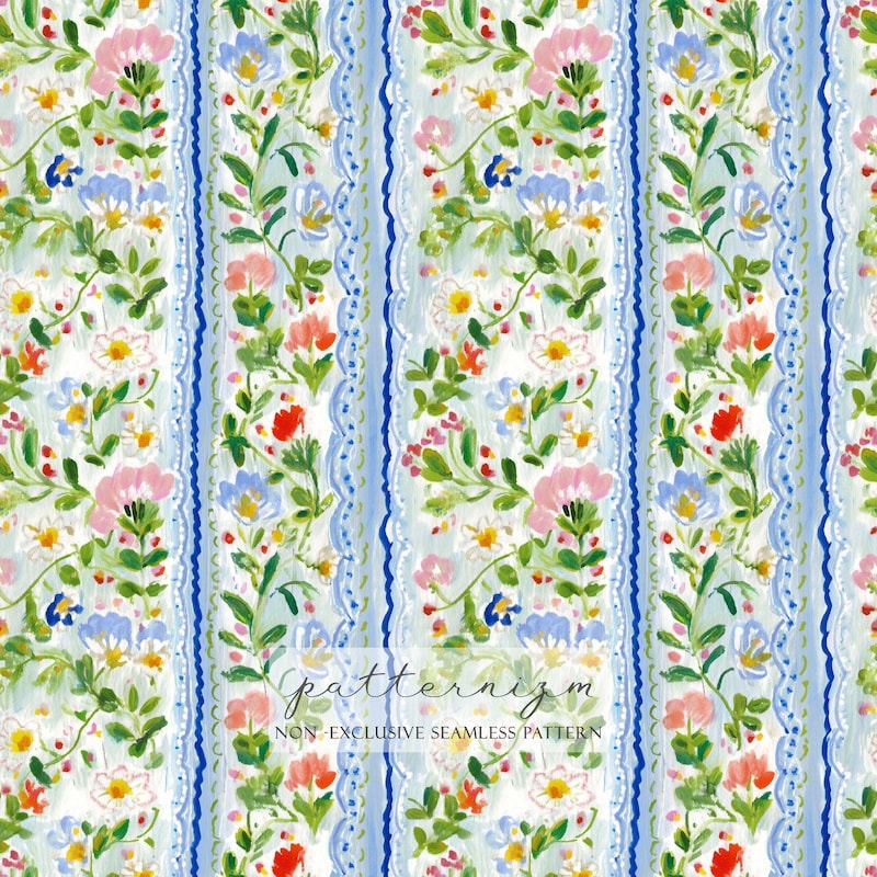 Scallop Wallpaper Floral - Etsy UK